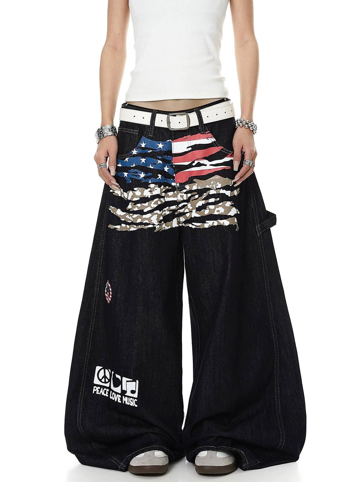 Brick Lane Curved Cut Flag Jeans - Black – RolleronRuller